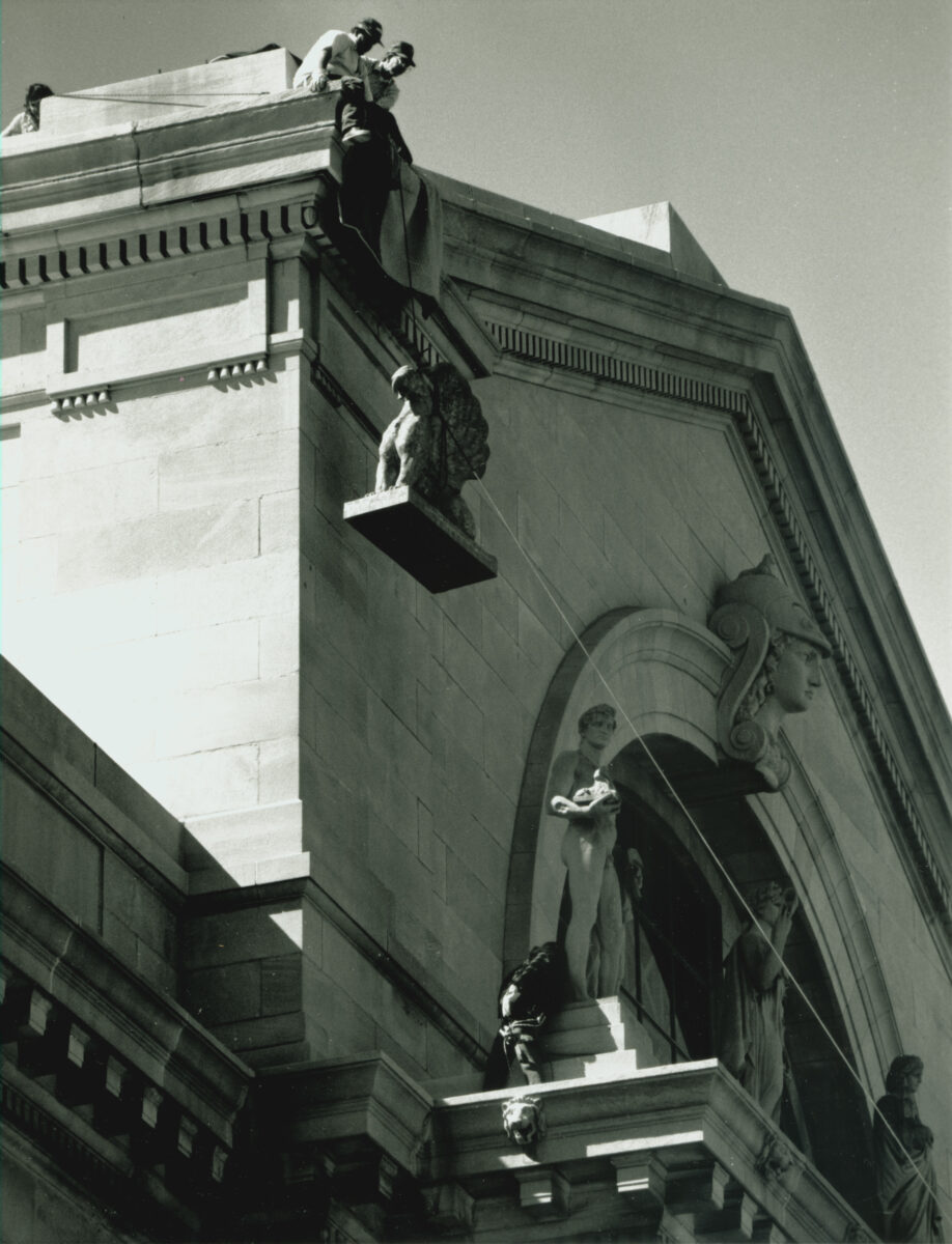 Art in the Architecture: Gilded replicas of 1904 Griffins guard SLAM ...