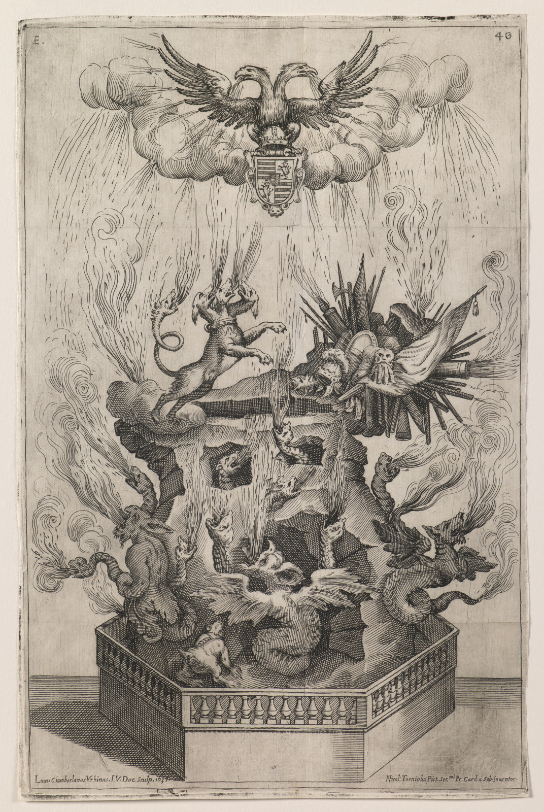 Pyrotechnic Machine, illustration from Applausi festivi fatti in Roma ...