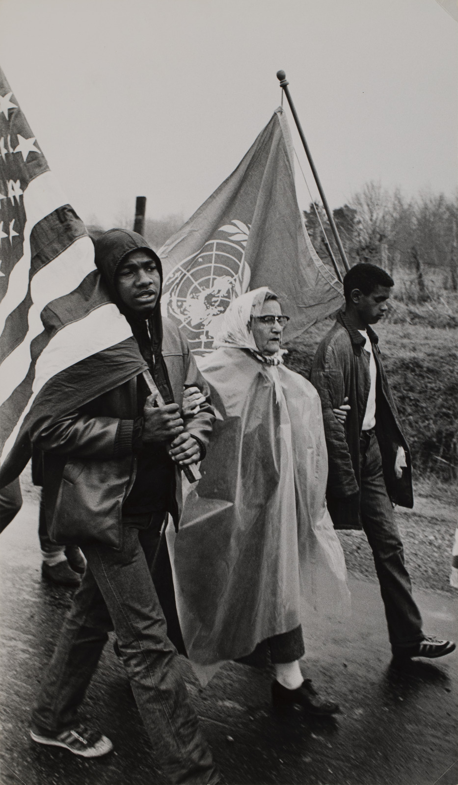 Selma March with United States and United Nations Flags - Saint Louis ...