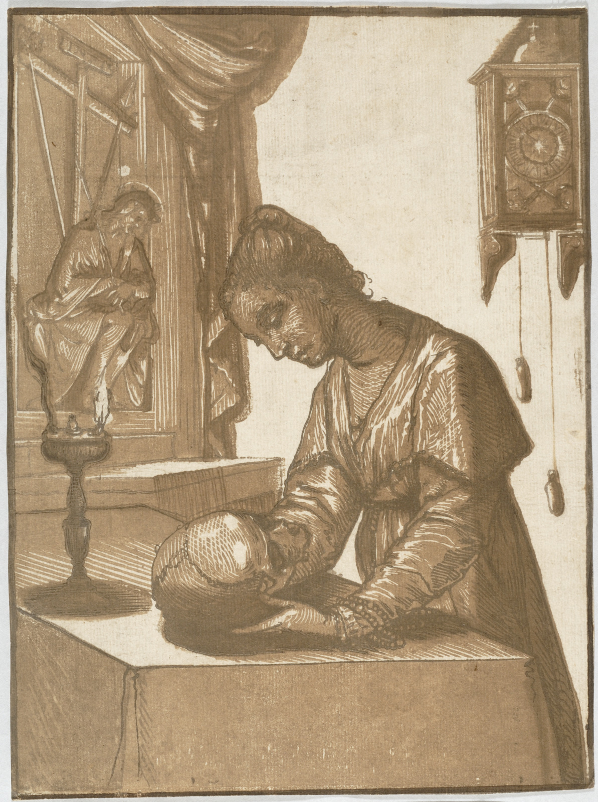 Woman Meditating on a Skull - Saint Louis Art Museum