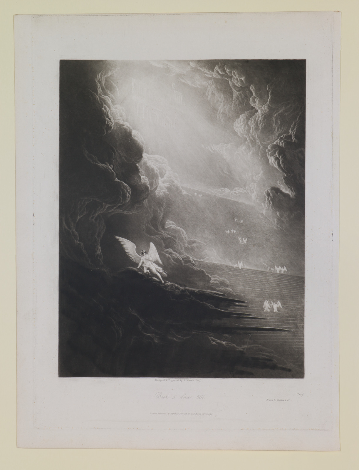 Satan Viewing the Ascent to Heaven (Book 3, Line 501), from "Paradise ...