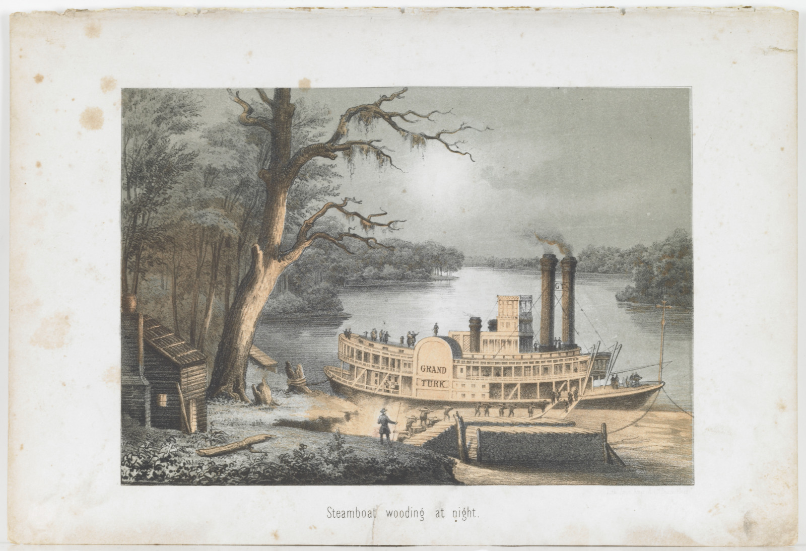 Steamboat Wooding at Night - Saint Louis Art Museum