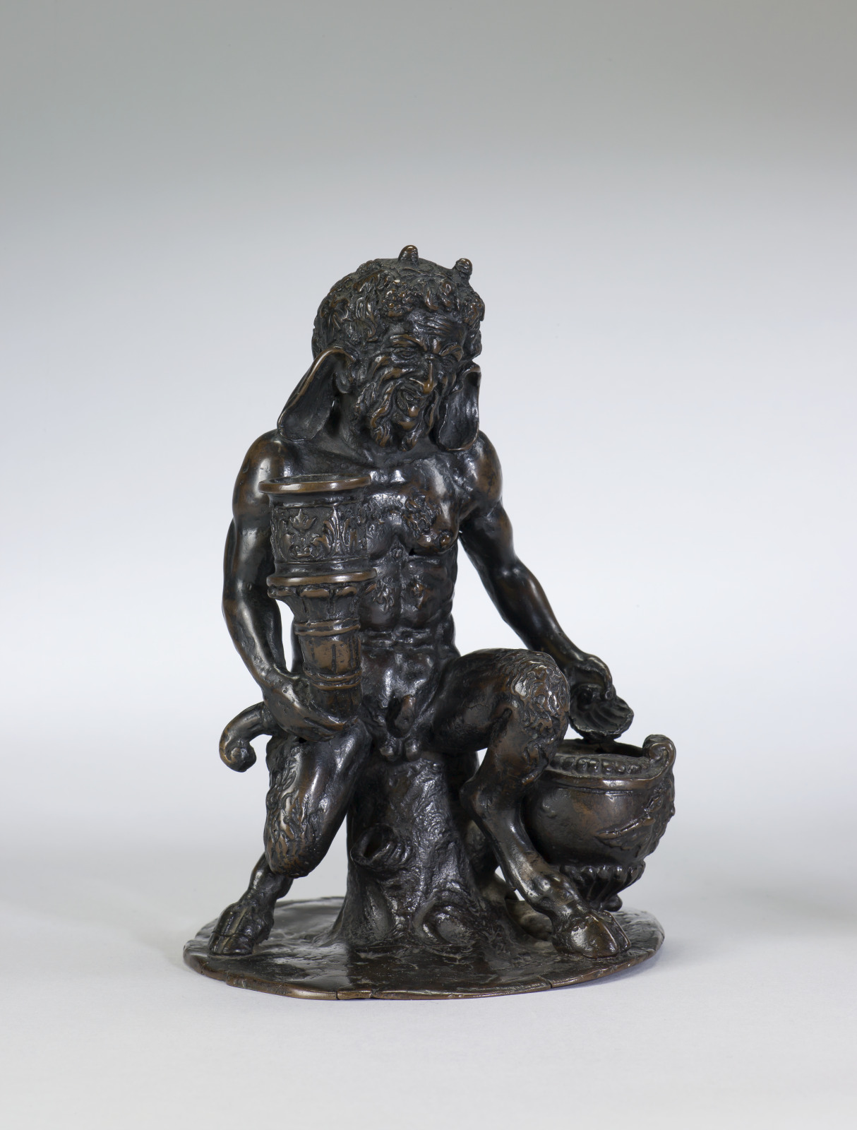 Satyr Seated on a Tree Stump with Inkwell and Candleholder - Saint ...