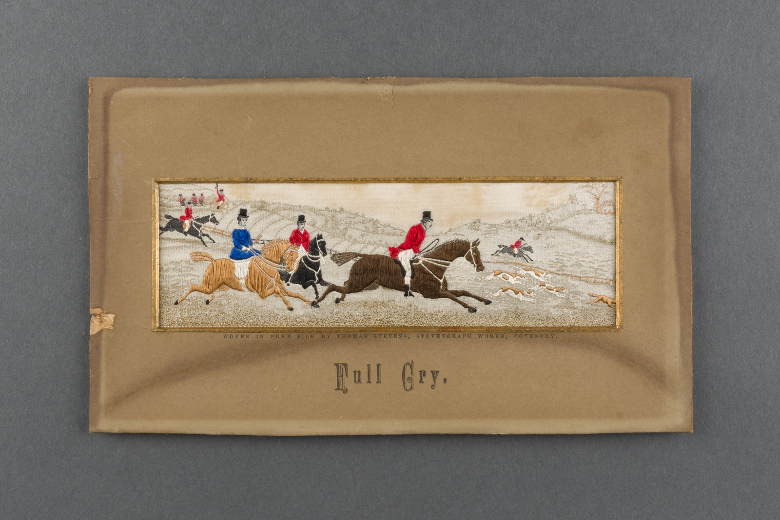 Stevengraph, "Full Cry", One of Three - Saint Louis Art Museum