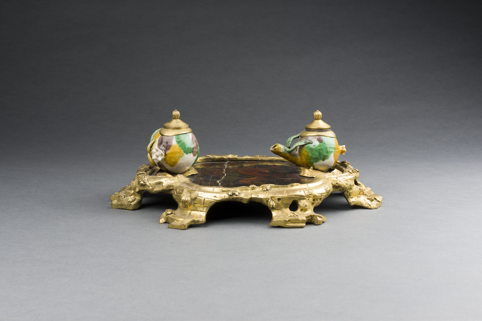 Inkstand (encrier) with Inkwell and Water Dropper in the Form of ...