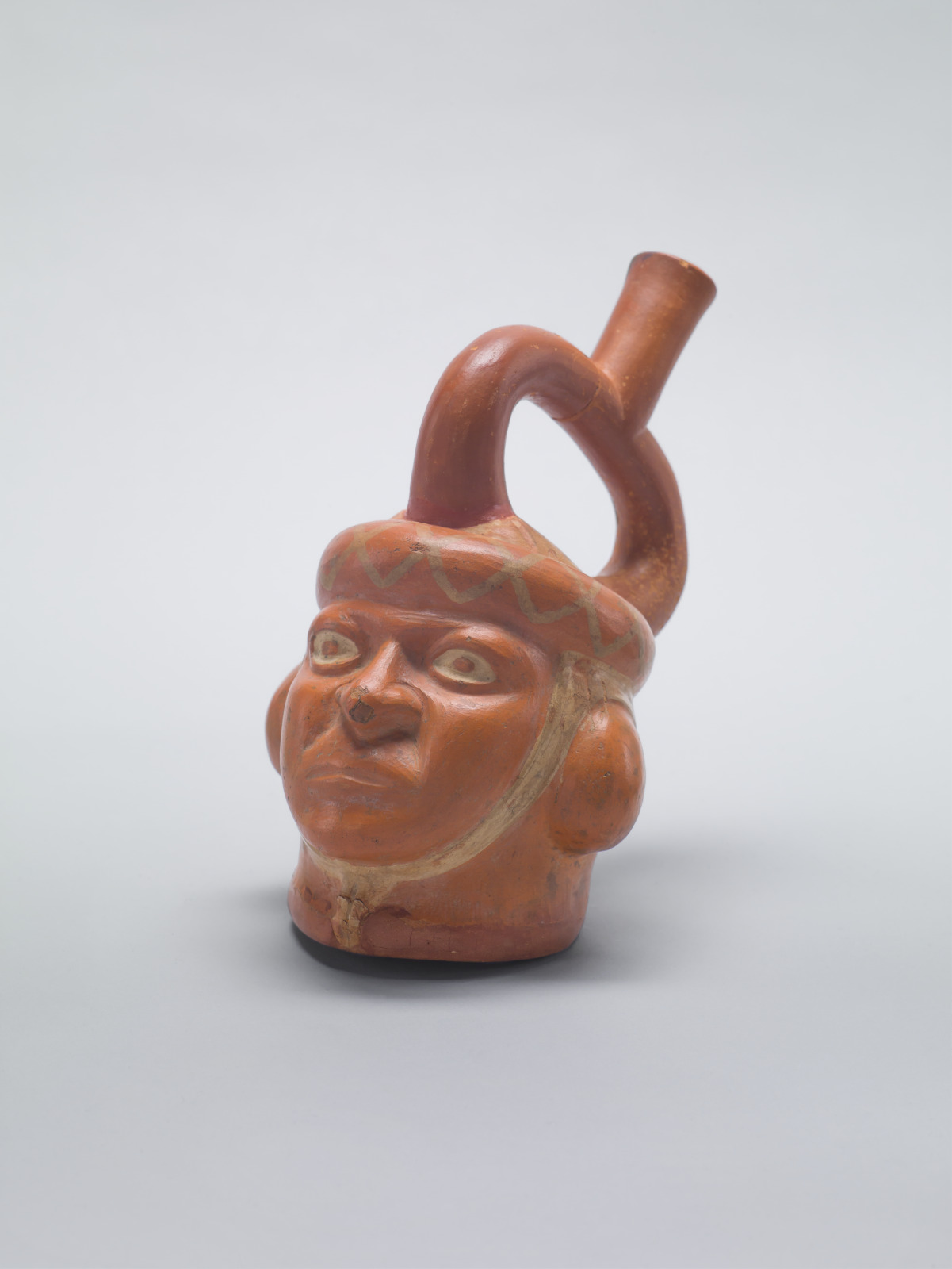 Stirrup Spout Vessel in the Form of a Head - Saint Louis Art Museum