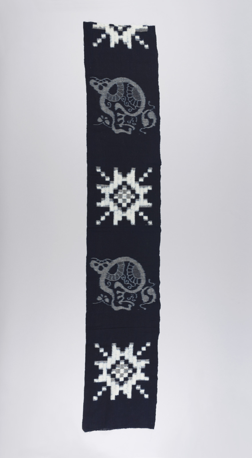 Length of Fabric with Design of Daruma with a Butterfly, Toy Drum, and ...