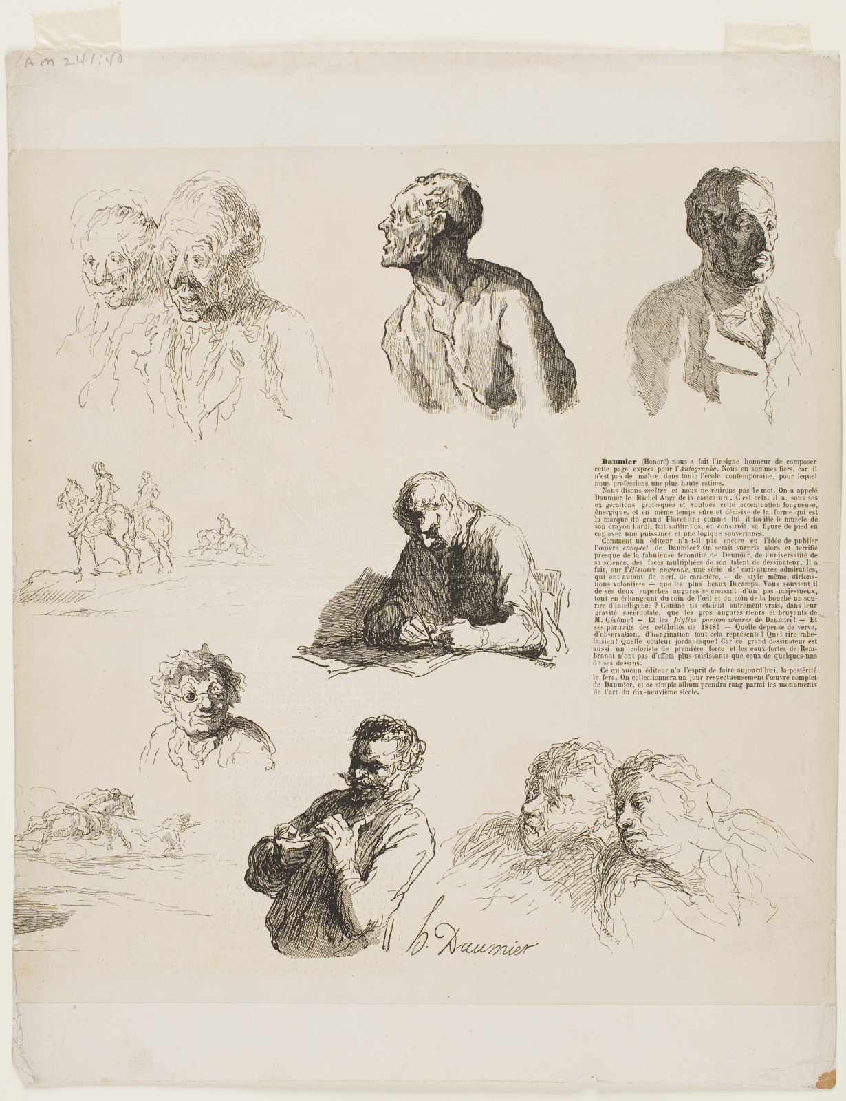 Nine prints from L'Autographe [printed on the same sheet]; top row ...