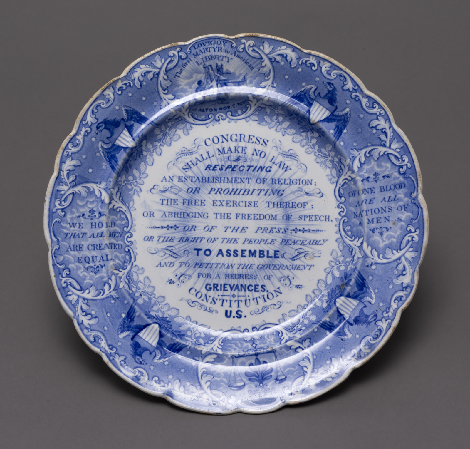 Plate, Commemorating Elijah Lovejoy - Saint Louis Art Museum