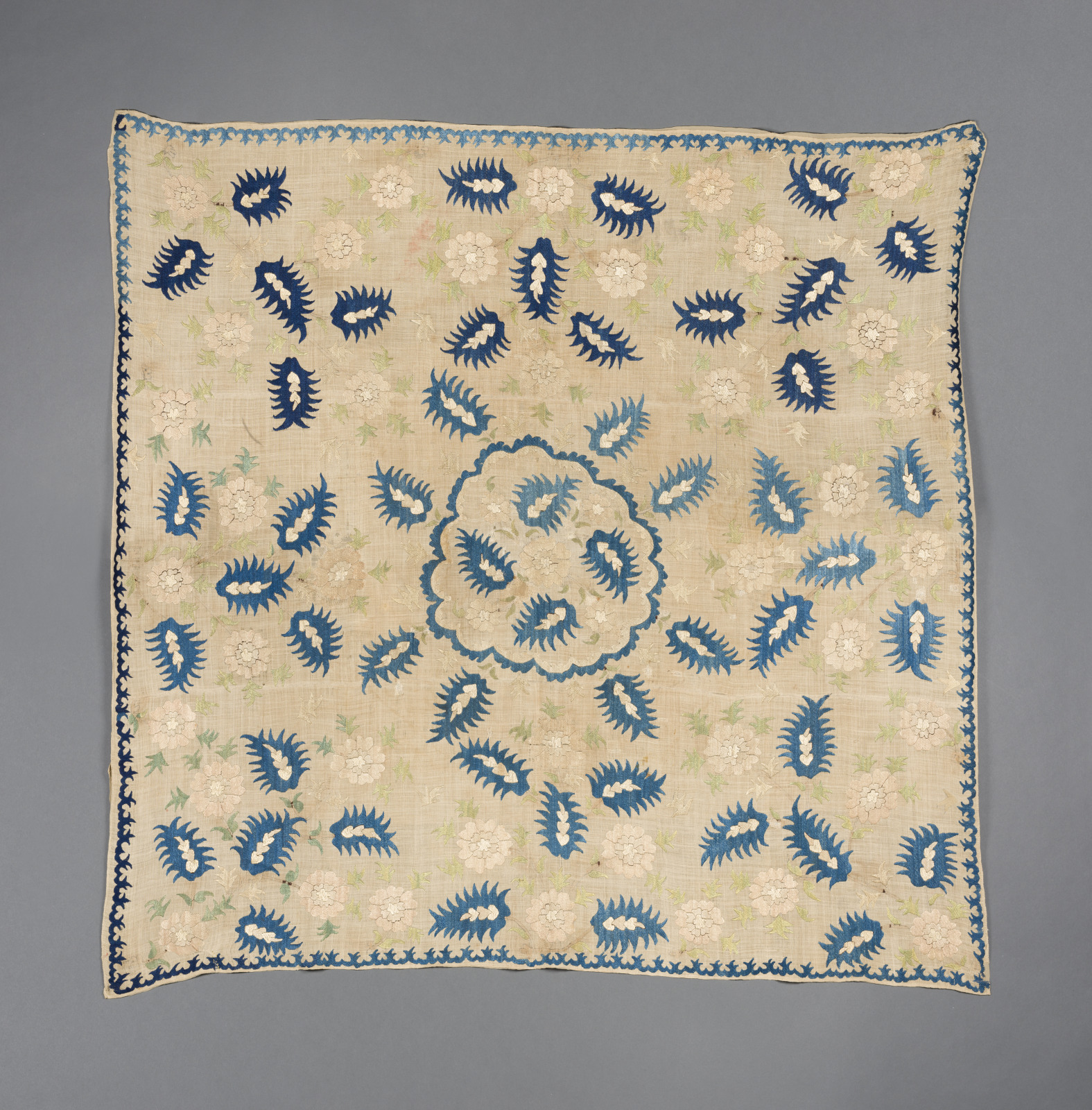 Man's Turban Cover (kavuk örtüsü) with Design of Roses and Saz Leaves ...