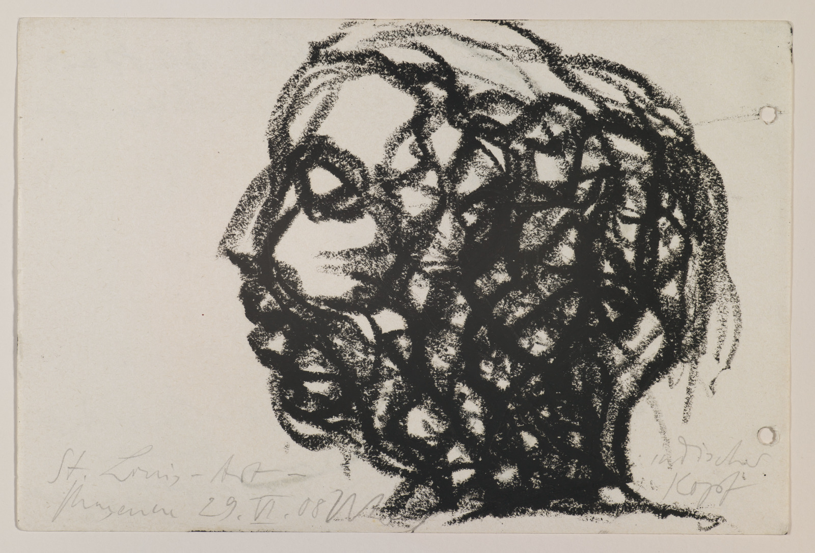 Sketch of an Indian Head - Saint Louis Art Museum