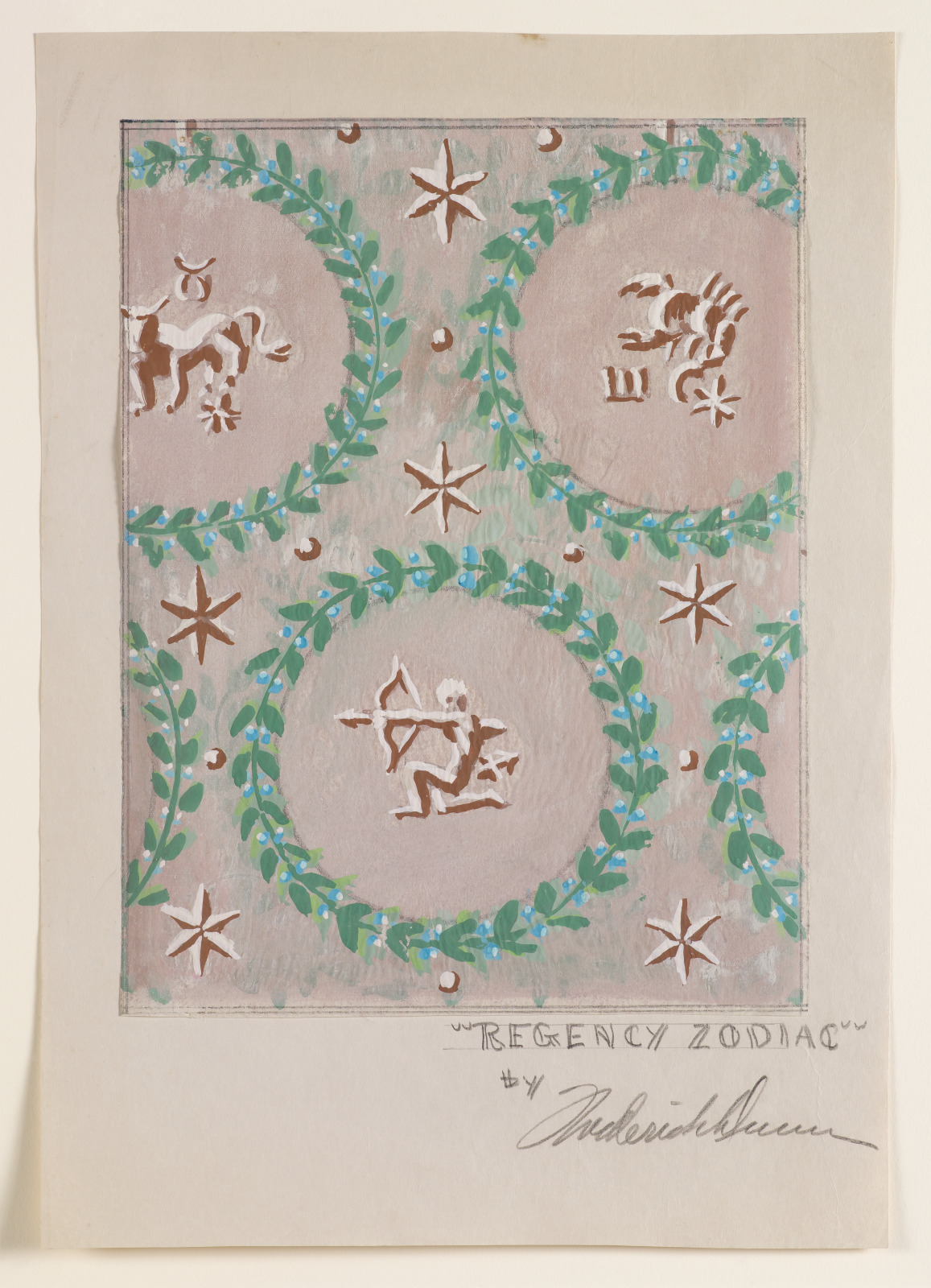 Design for Wallpaper, "Regency Zodiac" - Saint Louis Art Museum