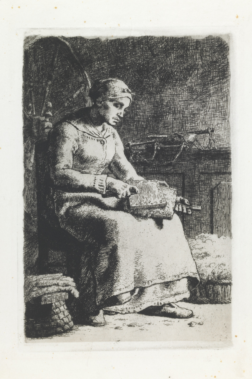 Woman Carding Wool - Saint Louis Art Museum