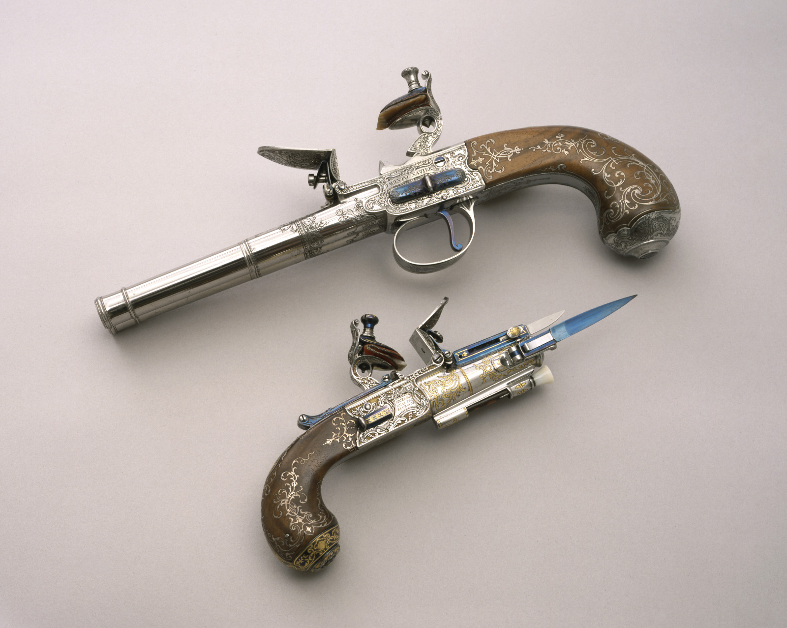 Garniture of Flintlock Box-lock Pistols and Accessories - Saint Louis ...